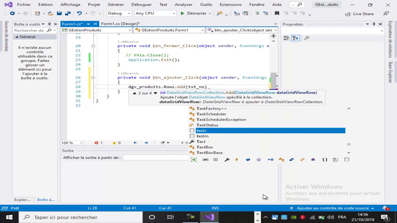 Correction du TP .NET Interfaces Graphiques en Classe - EHEI Oujda ...