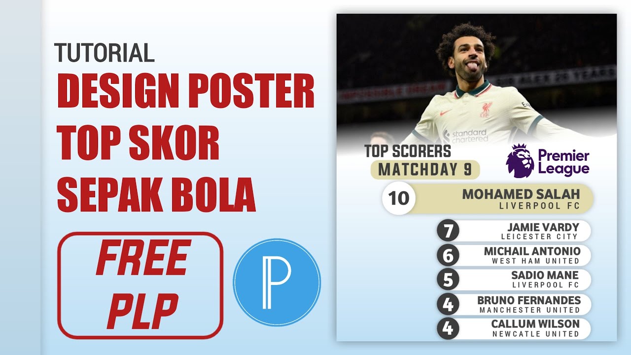 Tutorial Design Poster Top Skor Sepak Bola | Pixellab Tutorial - YouTube
