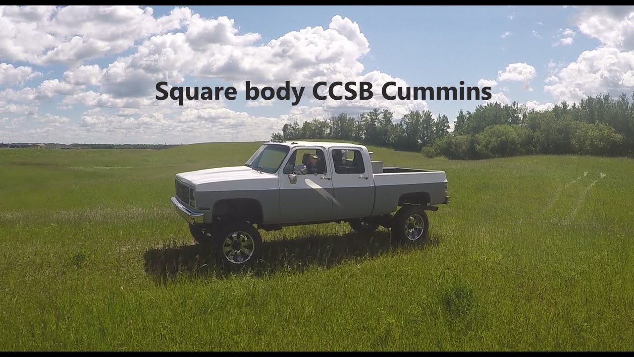 Square body crew cab short box cummins - YouTube