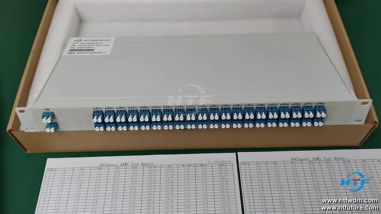 40ch DWDM AWG Rack 100Ghz Dual fiber version - YouTube