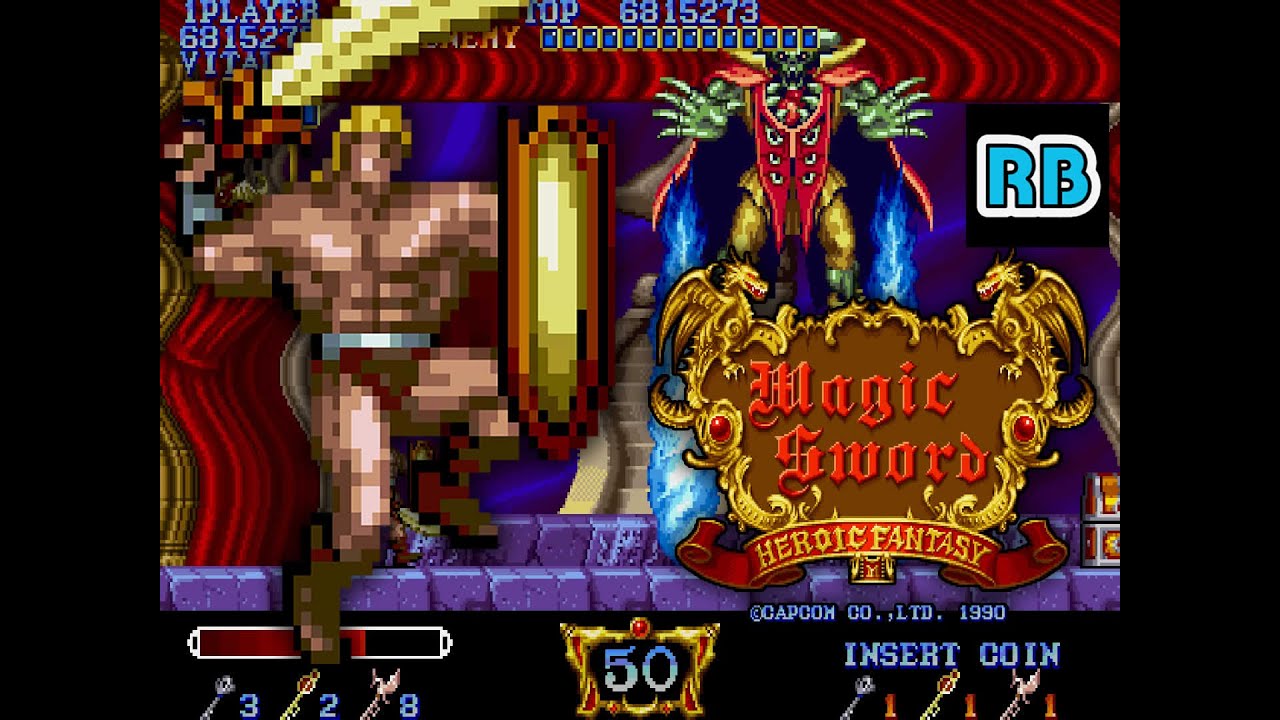 1990 [60fps] Magic Sword (World) 7069285pts ALL - YouTube