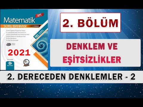 2. DERECEDEN DENKLEMLER - 2 (2021 - AYT) SAYFA 38 - 39