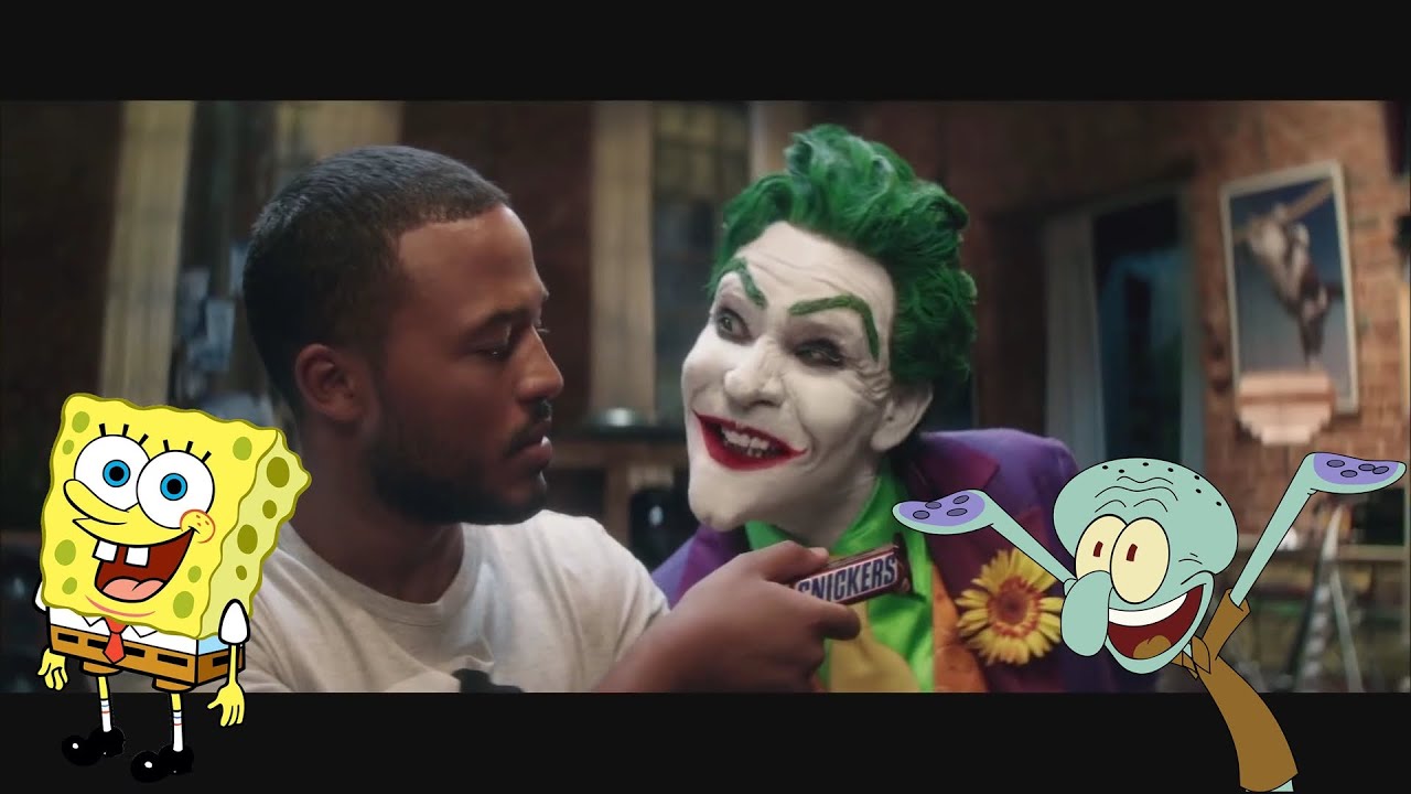 Pengisi suara spongebob dan squidward mendubbing Joker snickers - YouTube