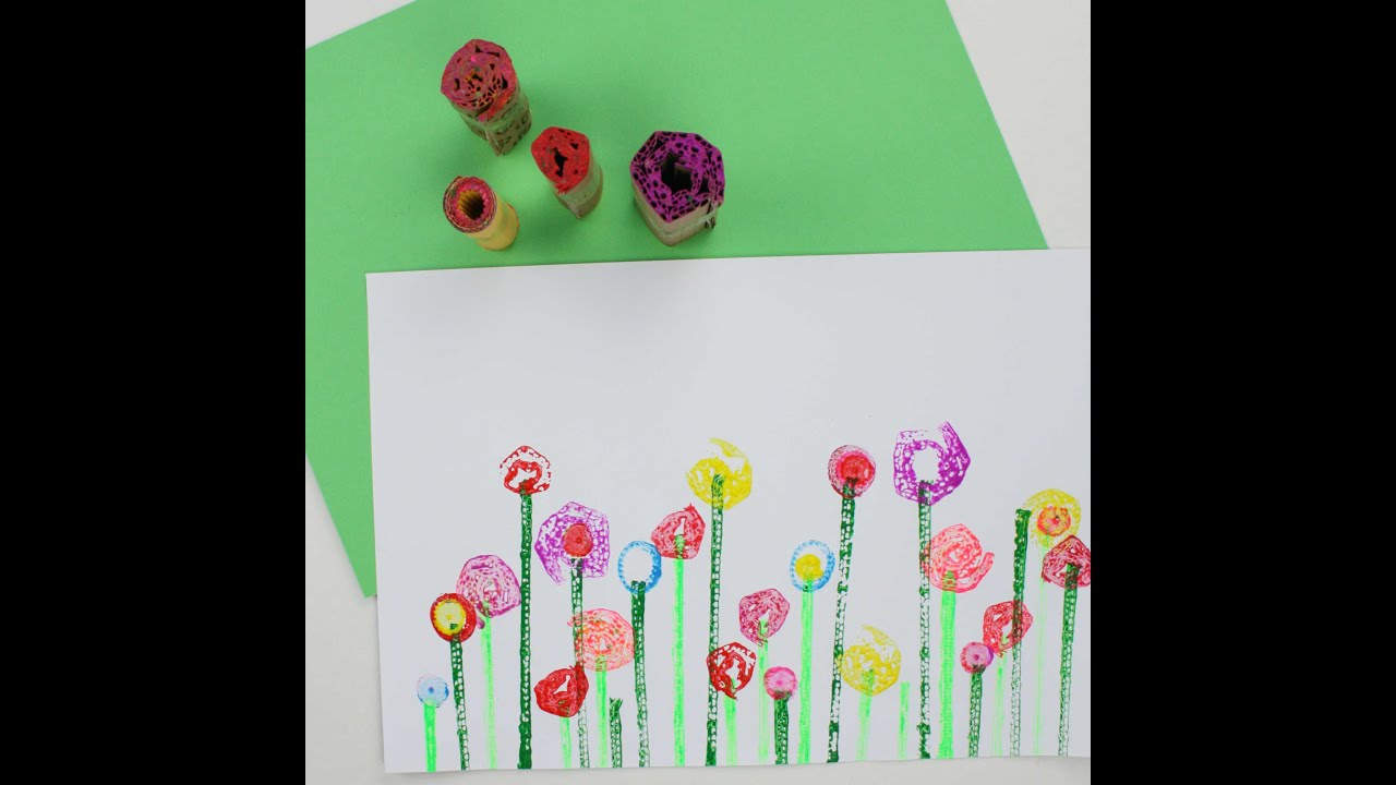 Corrugated Flower Stamping Art Project - YouTube