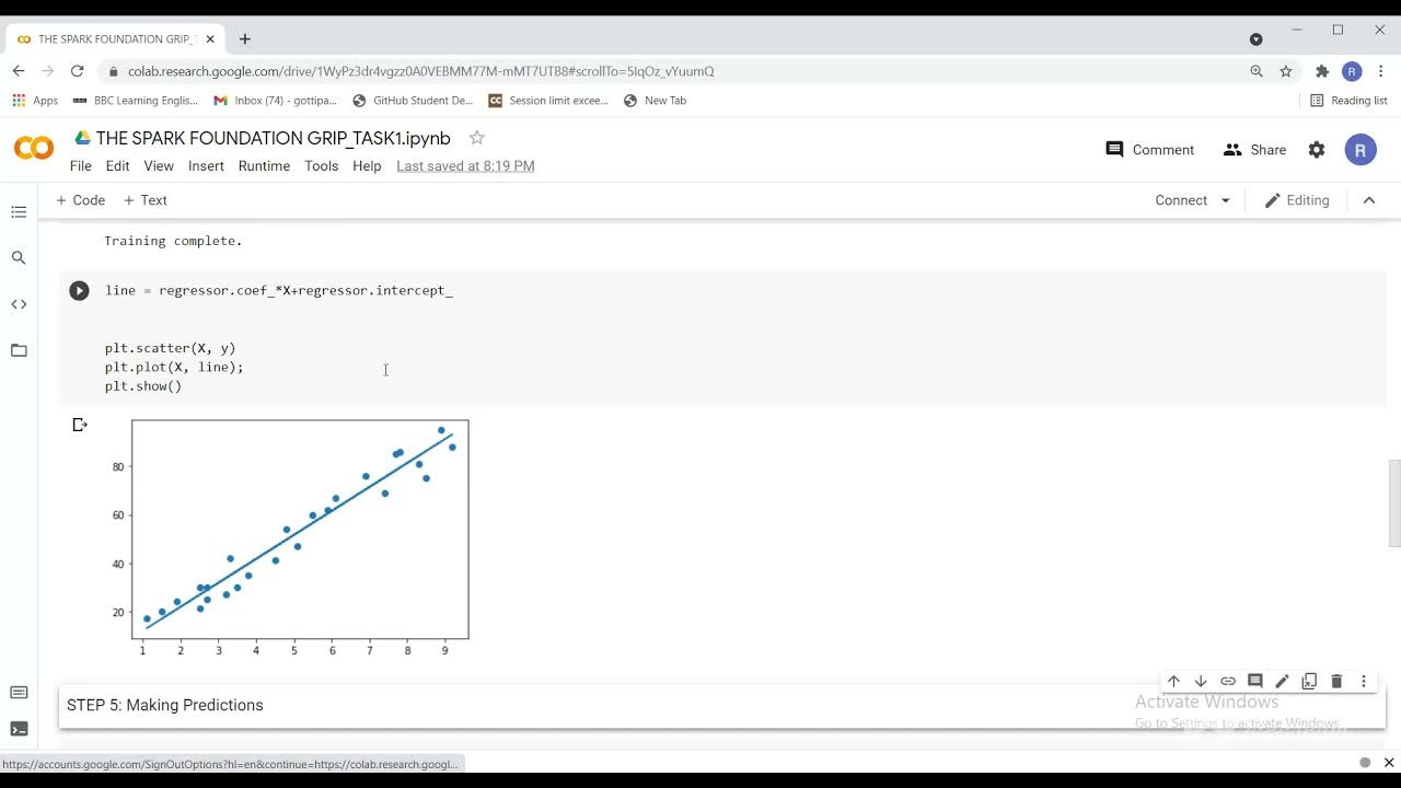 Prediction using Supervised ML || GRIP TASK1 ||The Spark Foundation - YouTube