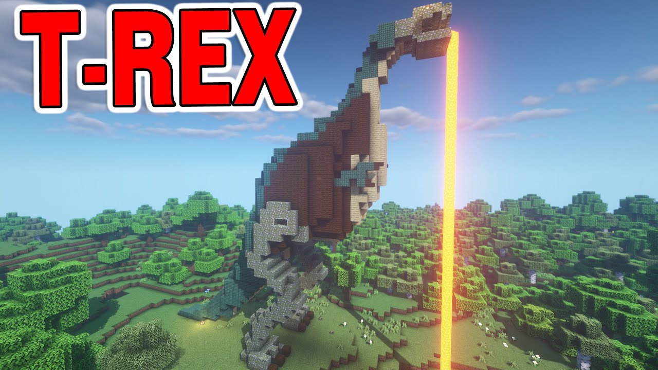 Minecraft: Dinosaur T-REX House Building Animation - YouTube