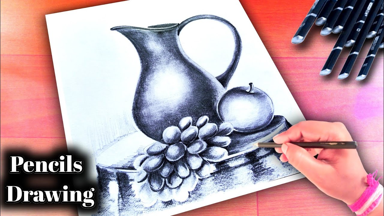 Still life drawing/how to draw still life | easy drawing | pencil ...