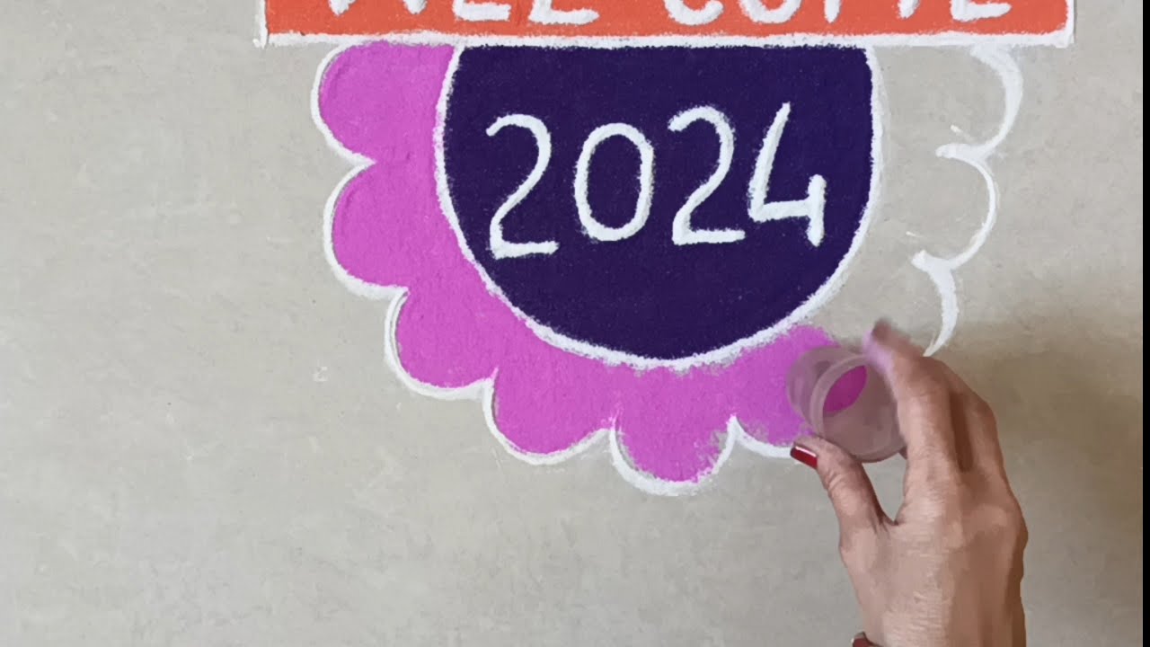 New year special rangoli designs 2024/new year muggulu / new year ...