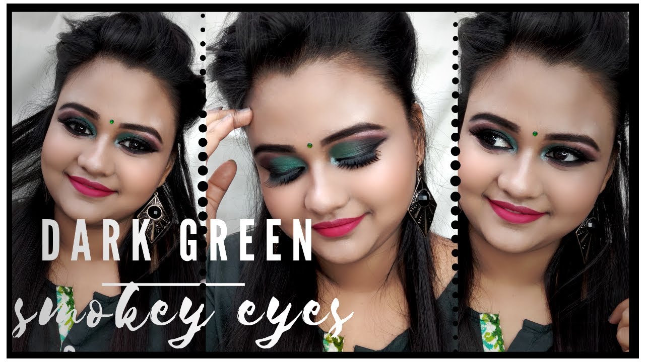 || Dark Green Smokey Eye Makeup Tutorial || 💚💫 - YouTube