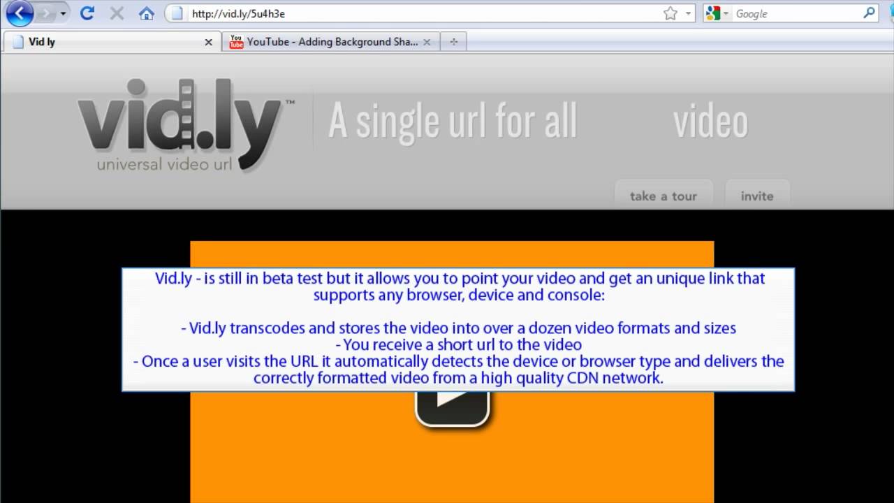 Using Youtube and Vid.ly as video sources for the HTML5 Video Player ...