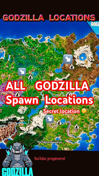 ALL GODZİLLA spawn location #fortnite #shorts #godzilla how to get godzilla hidden easy places ...