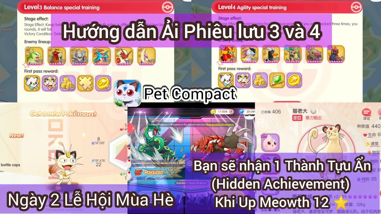 Pet Compact : Ngày 2 Lễ Hội Mùa Hè - Hướng dẫn Ải Phiêu Lưu 3 và 4 ...
