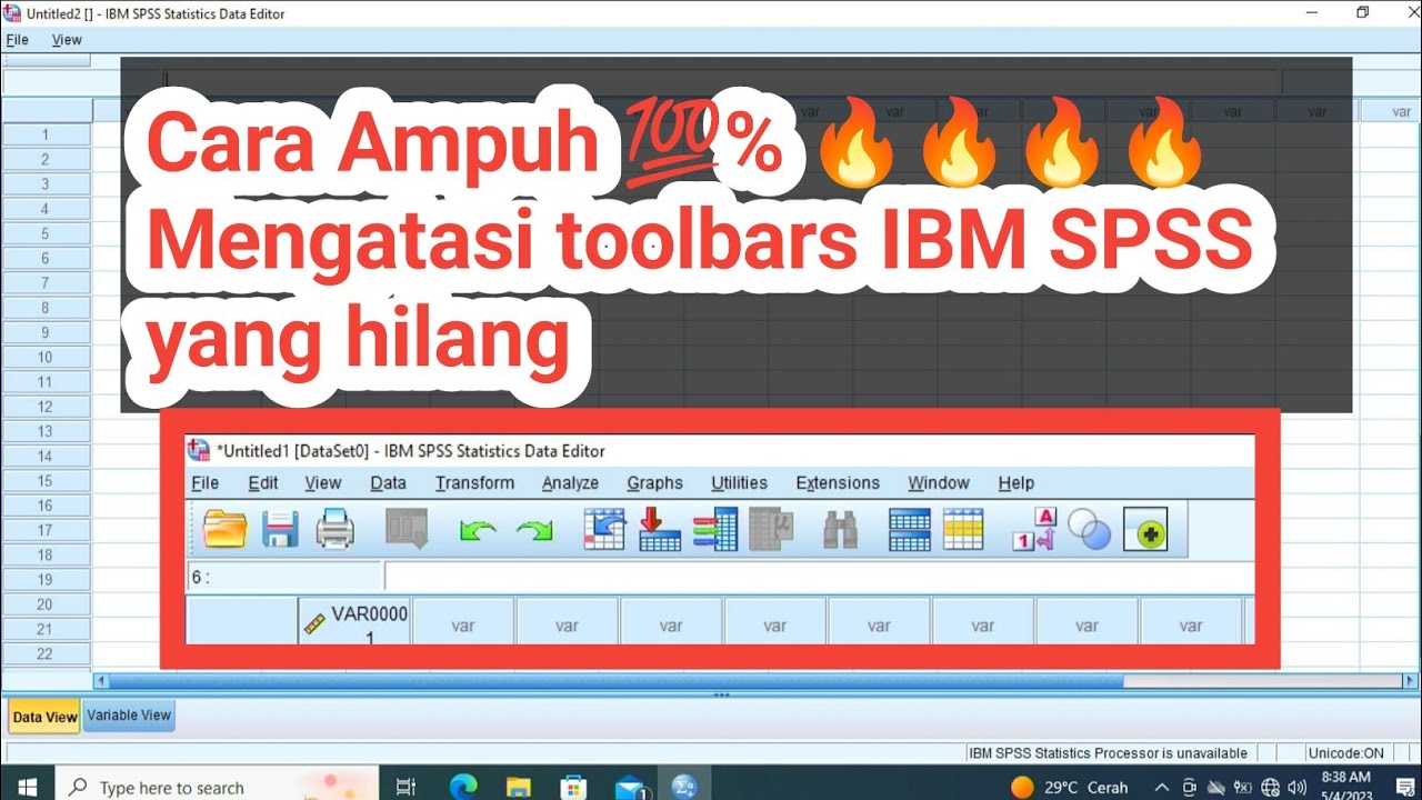 Cara Mengatasi toolbars IBM SPSS yang hilang - YouTube