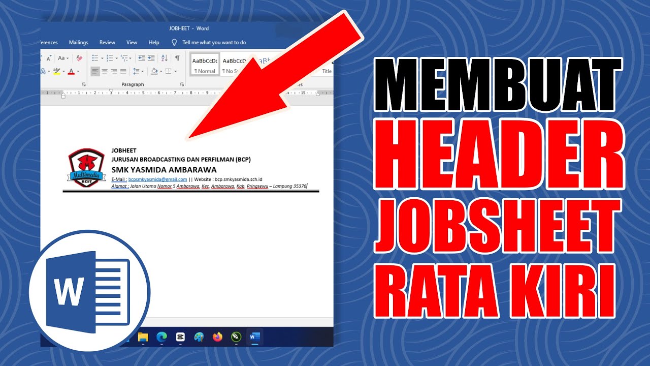 Membuat Header Jobsheet, Surat, Amplop Lengkap dan Simpel - YouTube