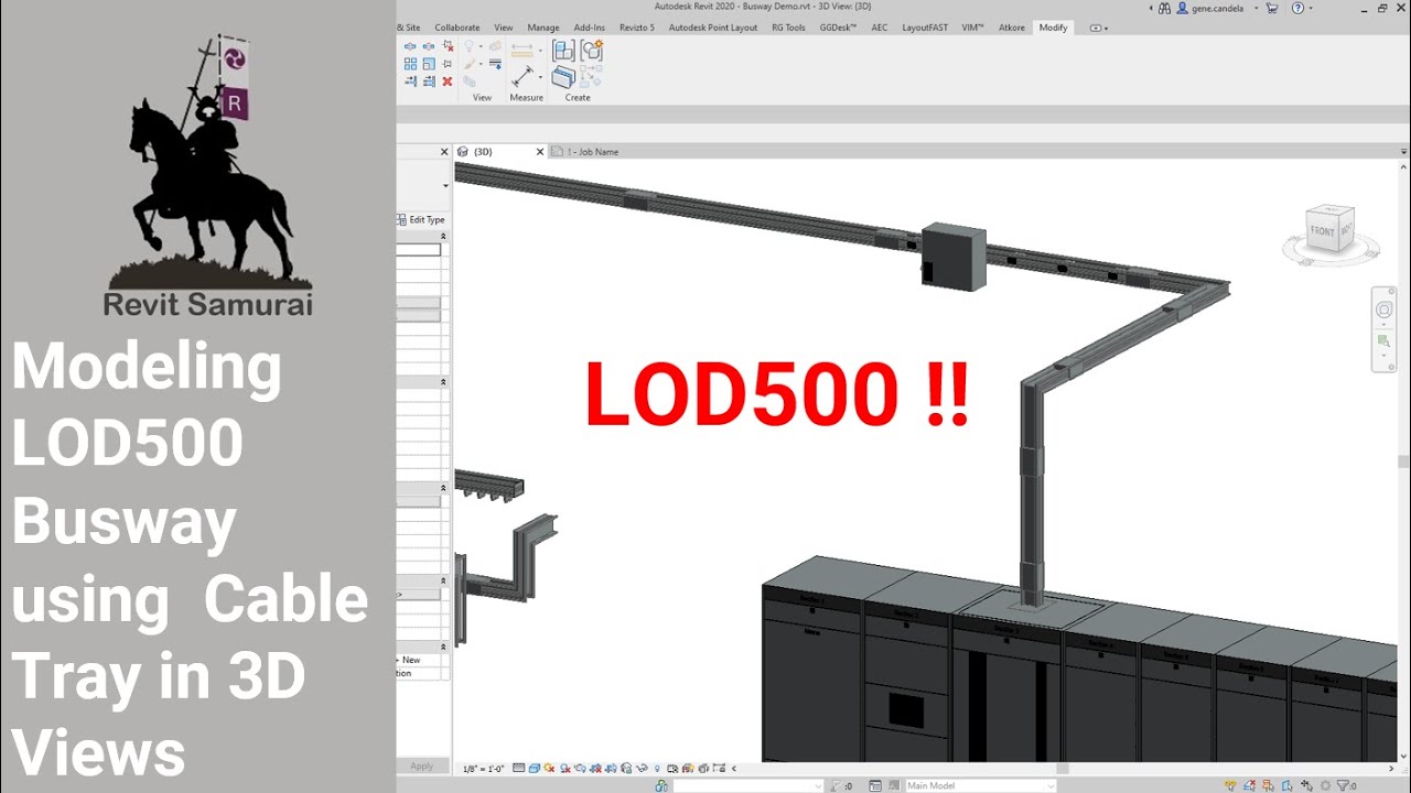 Modeling Busway using Cable Tray at LOD 500 Demo!!! - YouTube