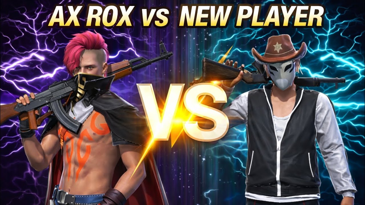 AX ROX VS NEW PLAYER 😱 | 1v1 Challenge | Pro vs Noob Gameplay | Free ...