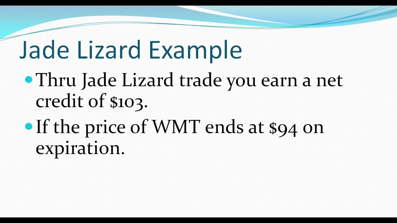 Jade Lizard Options Course Example - YouTube