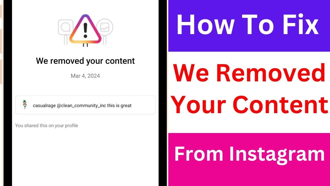 How to Fix We Removed Your Content Instagram Problem | Your Content Has ...
