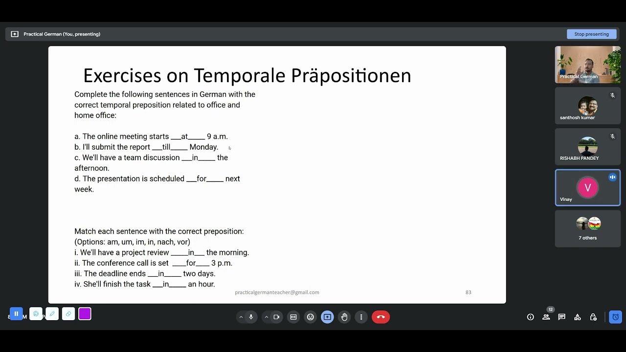 German B1 | Exercises on Partizip II & Temporale Präpositionen ...
