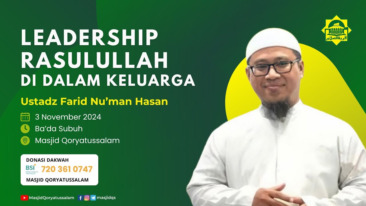 Leadership Rasulullah di dalam Keluarga - Ustadz Farid Nu'man Hasan ...