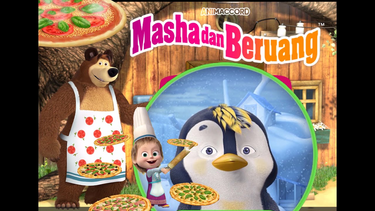 Animasi Game Marsha And The Bear Deliver Mushroom Pizza To The Penguin ...