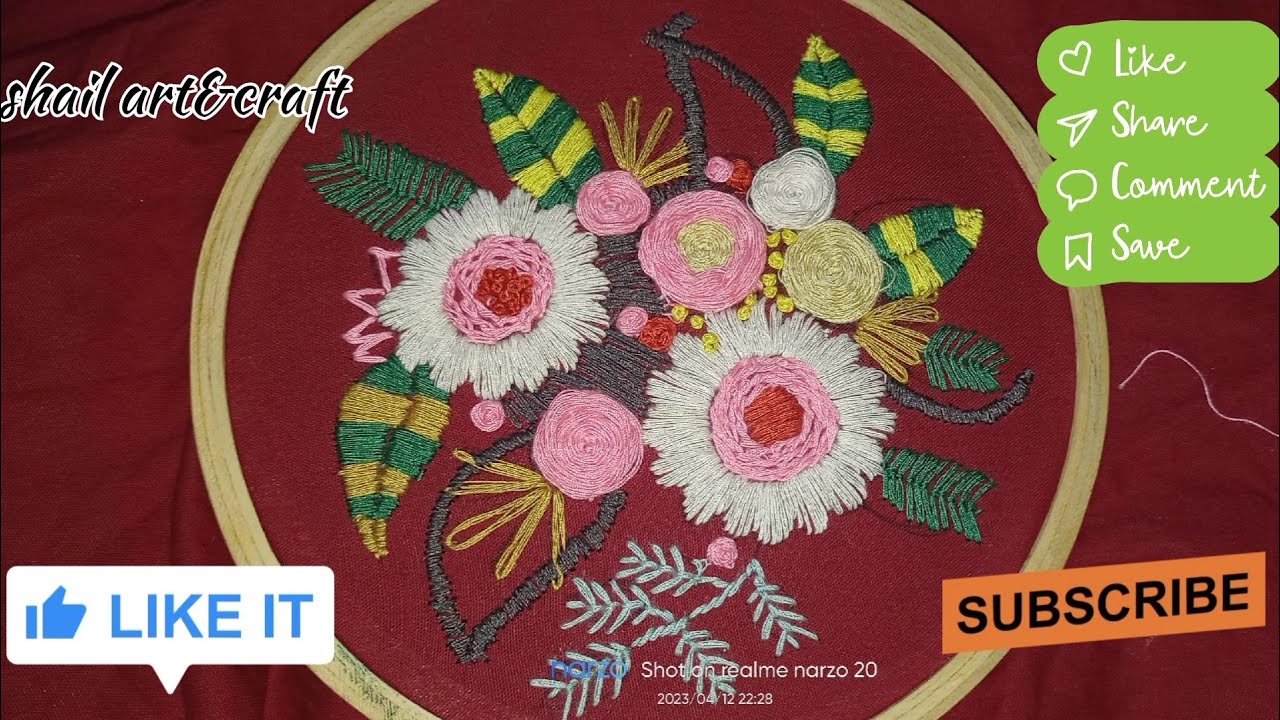 Hand Embroidery/Embroidery With Sewing Thread/Hand Craft/Kadhai Design ...