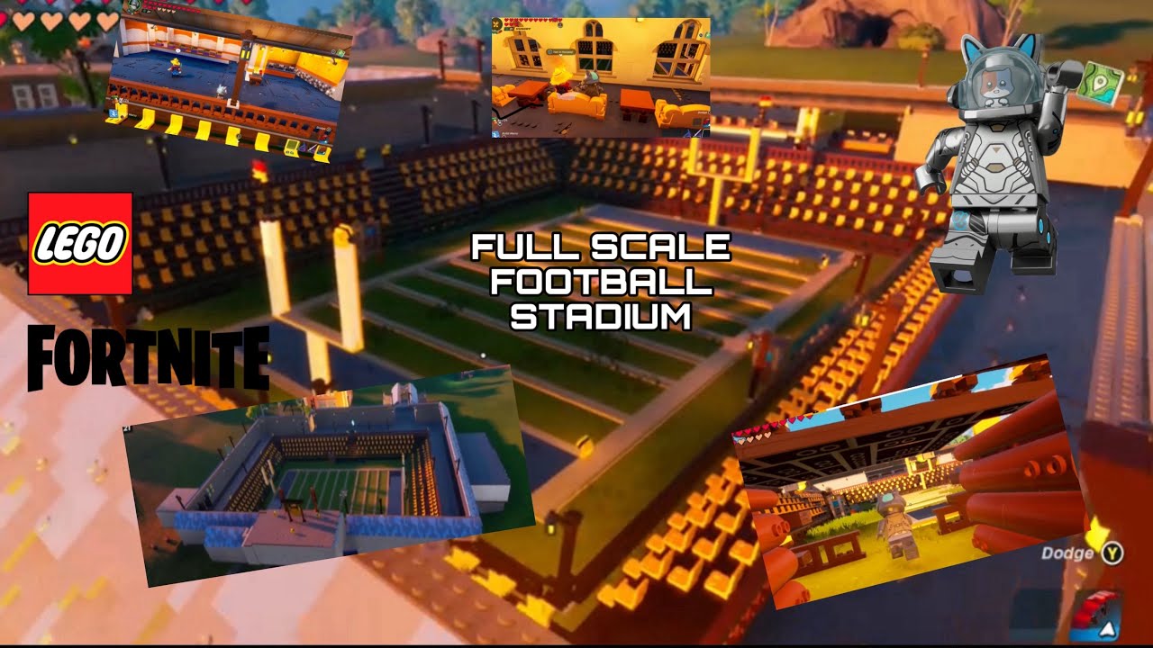BEST LEGO FORTNITE BUILD! FULL SCALED FOOTBALL STADIUM (SURVIVAL MODE ...