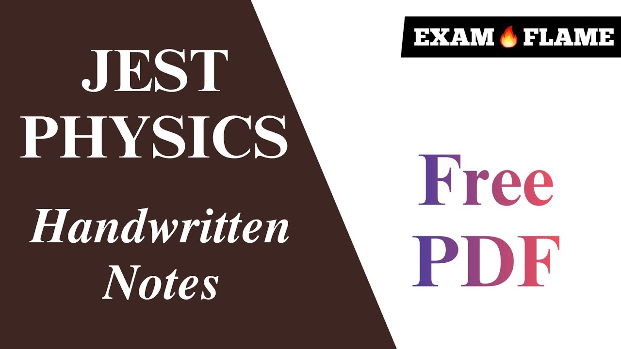 JEST Physics Handwritten Notes PDF Download 2023 - YouTube