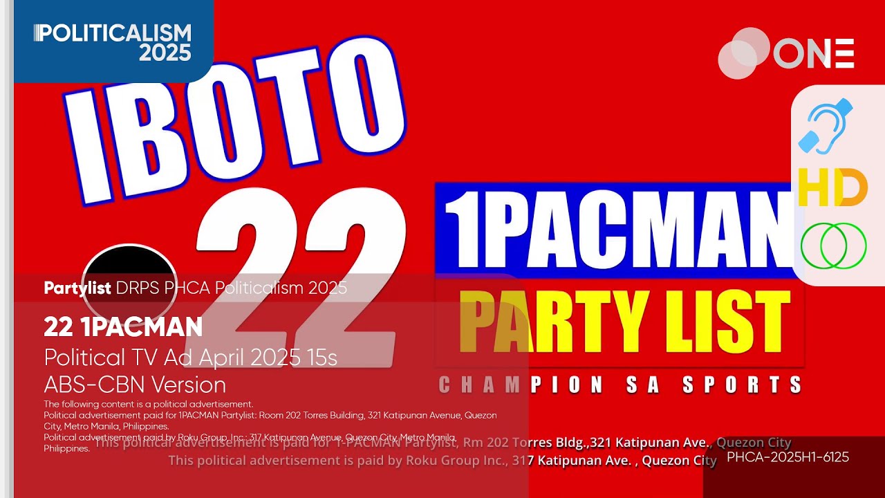 1PACMAN Partylist Political TV Ad April 2025 15s (ABS-CBN Version) [BCC ...