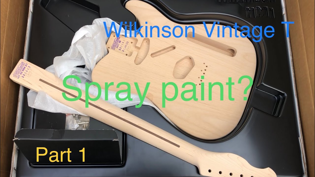 STEWMAC Wilkinson Telecaster Kit Aerosol Finish Part 1 - YouTube