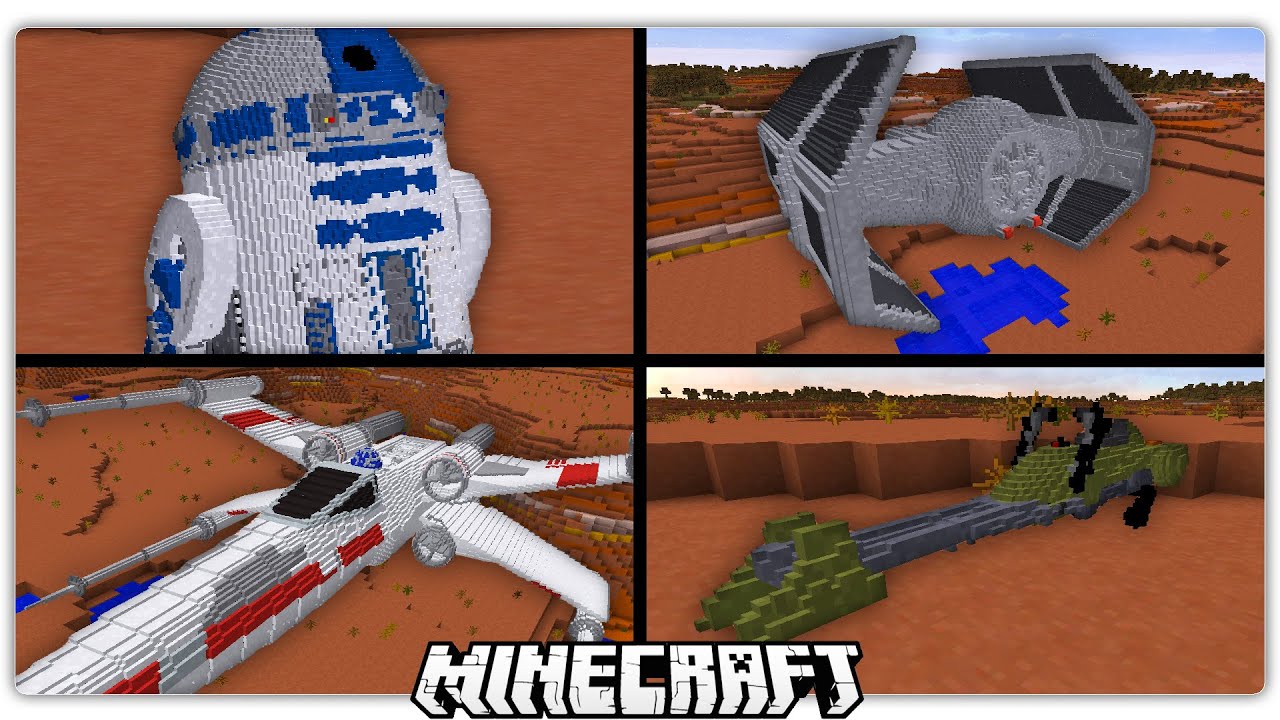 Realistic Minecraft Star Wars Working R2D2 & Ships! - YouTube