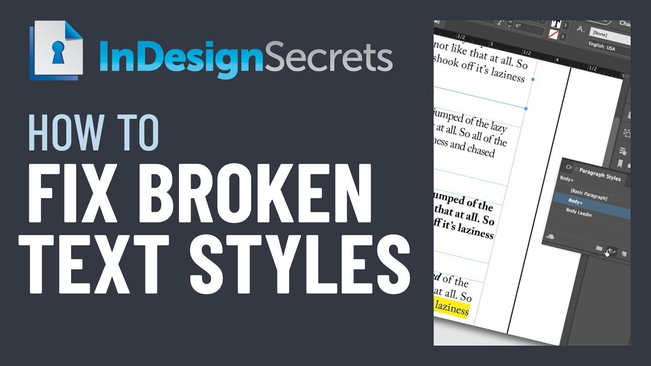 Indesign How-to: Fix Broken Text Styles (video Tutorial) - Youtube
