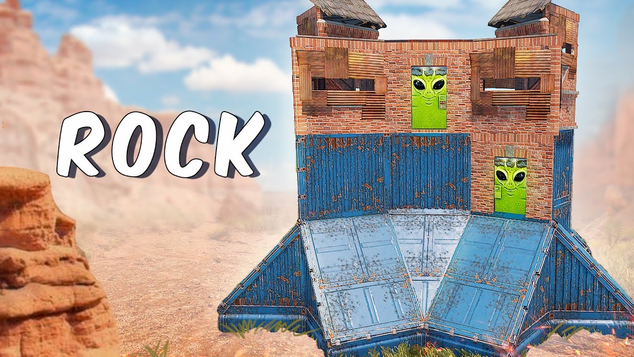 The ROCK - Duo - Double Bunker - 30+ Rockets / Rust Base Design - YouTube