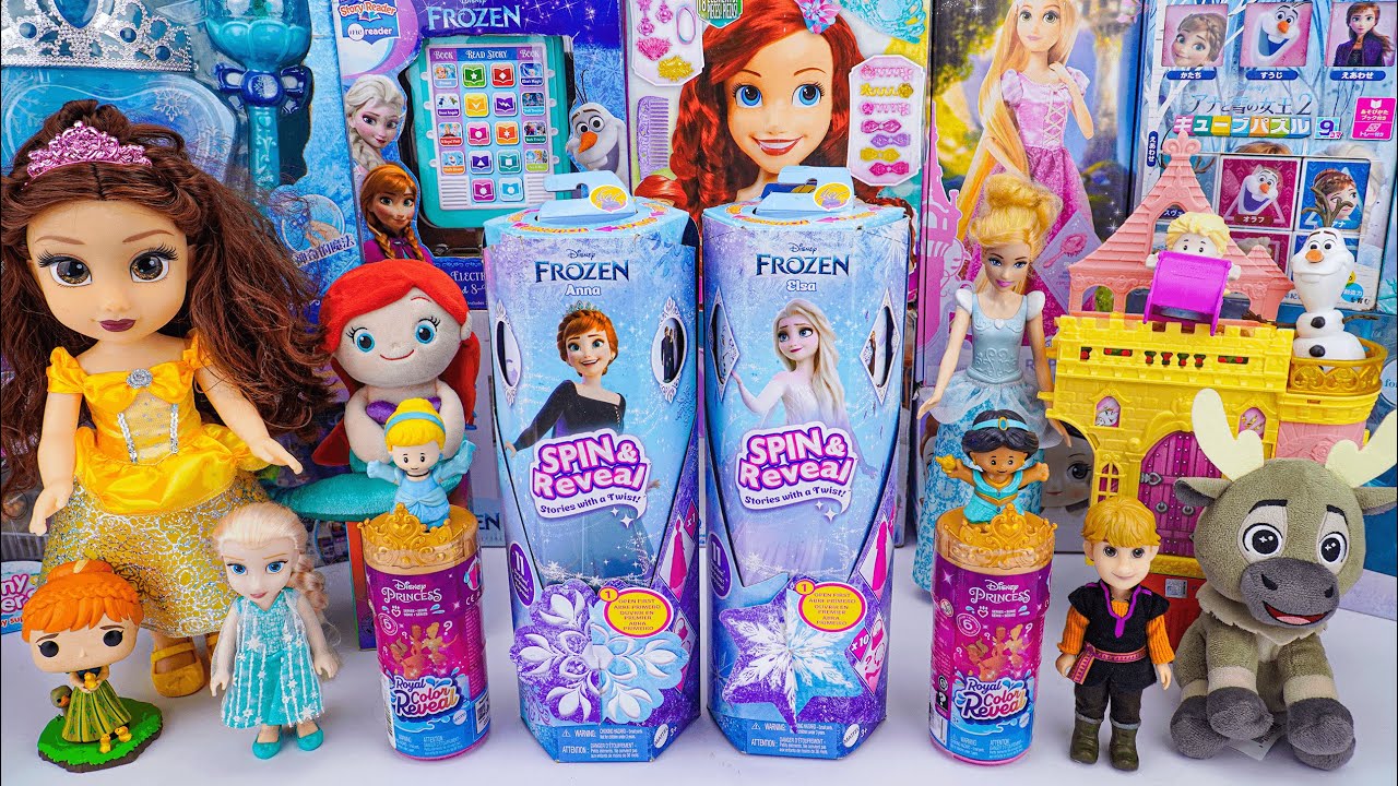 Disney Frozen Toys Collection Unboxing | Disney Princess Spin & Reveal ...