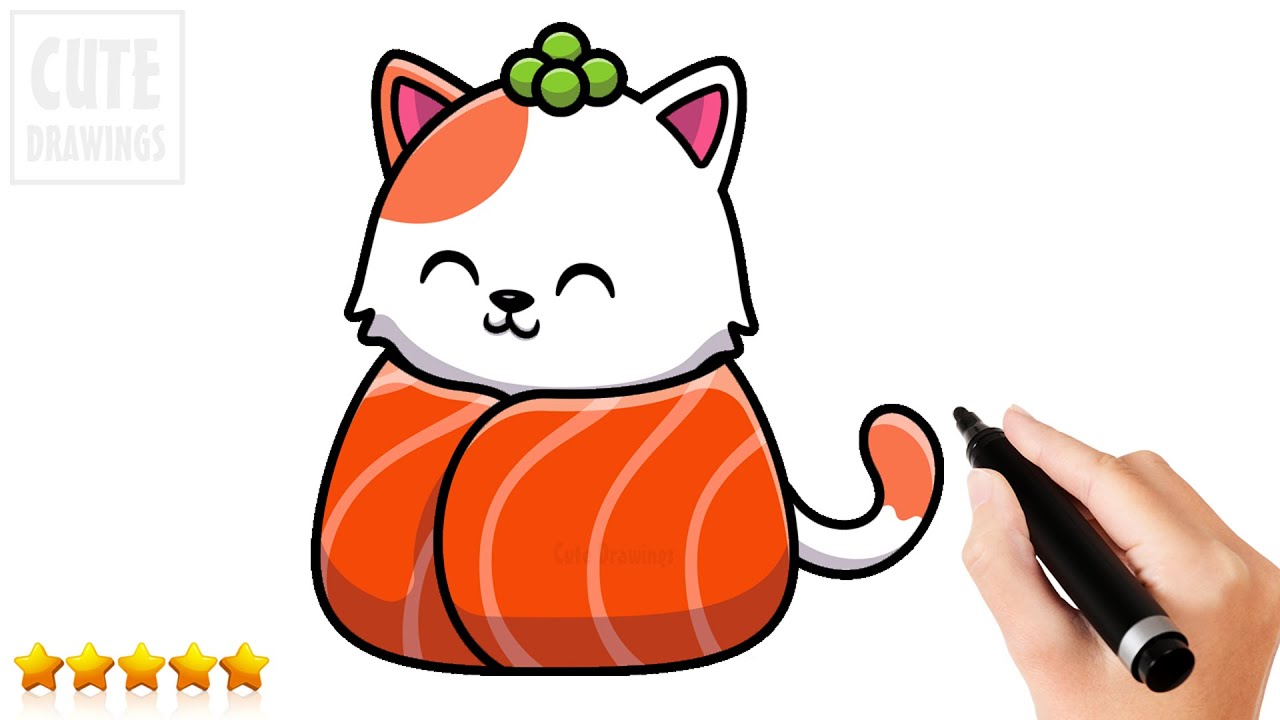 How to Draw a Sushi Cat (Cute and Easy) 🍣 😺 - YouTube