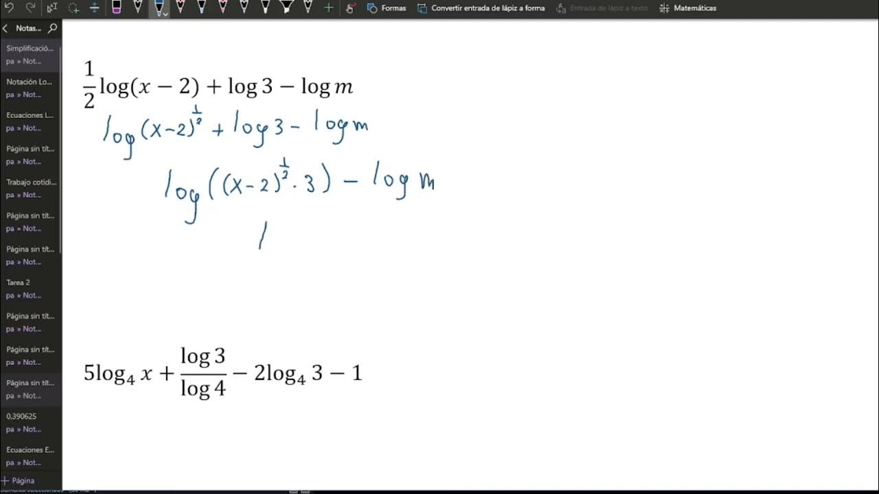 Simplificación de Expresiones Logarítmicas - YouTube