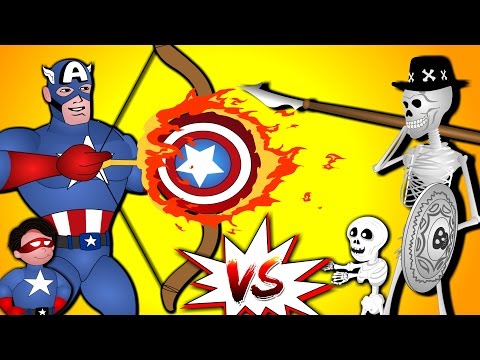 Captain America Vs Skeleton Finger family song for kids|Skeleton Funny Epic Finger Family song