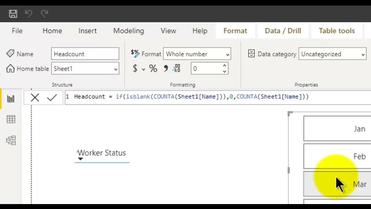 pbi hr How to replace BLANK value to zero when there is no headcount Power BI - YouTube