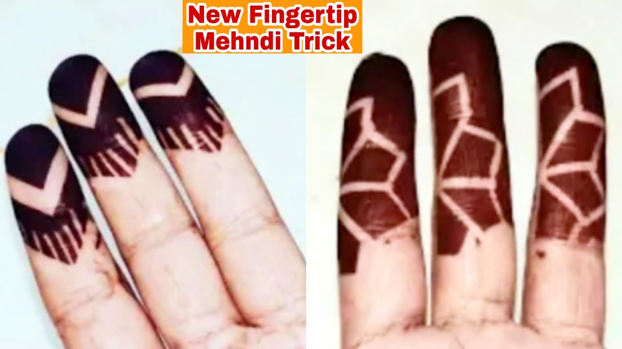 World's most easy Finger Tip mehndi design trick|How to apply beautiful ...