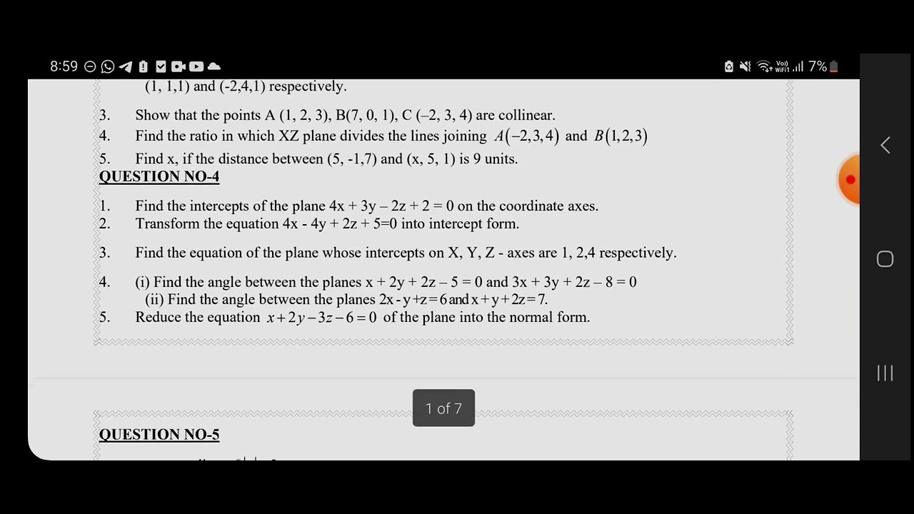 Jr.junior inter maths 1B important questions from narayana IIT academy ...