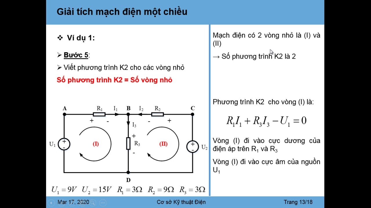 Kĩ thuật Điện | Chương 1 | Phương pháp giải tích mạch điện một chiều ...
