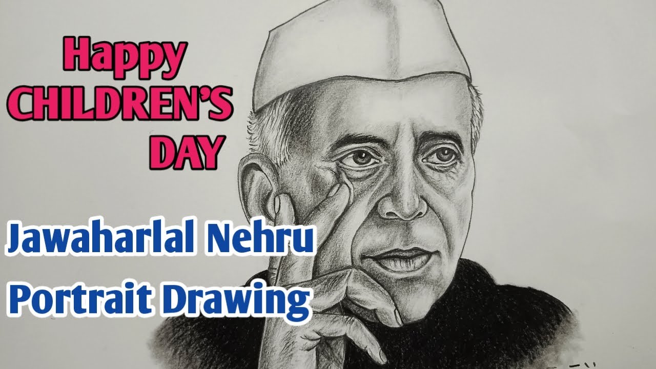 JAWAHARLAL NEHRU PENCIL DRAWING - YouTube