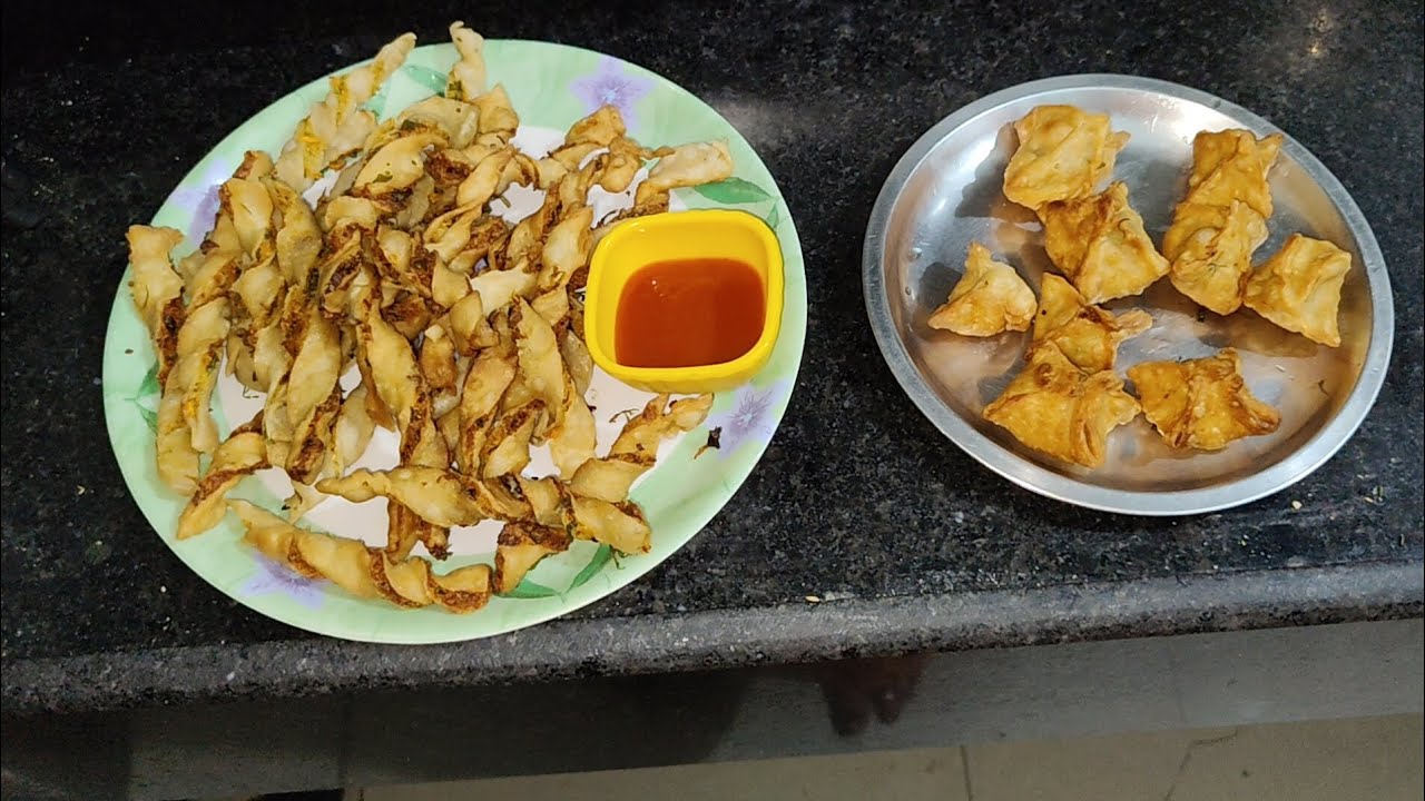 french fries with triangle samosa - YouTube