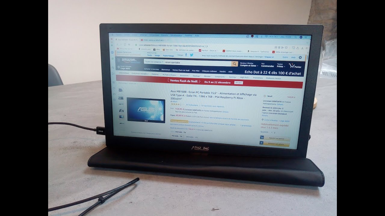 Moniteur portable Asus mb168 Unboxing, Test et Avis - YouTube