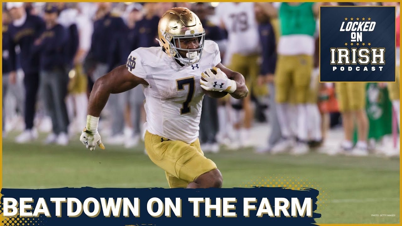 Audric Estime leads Notre Dame past Stanford 56-23 | POSTGAME REACTION ...