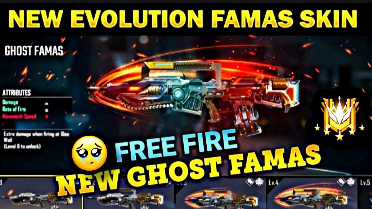 Free Fire New Evo Ghost Famas Full Review || Pro league free reward ...