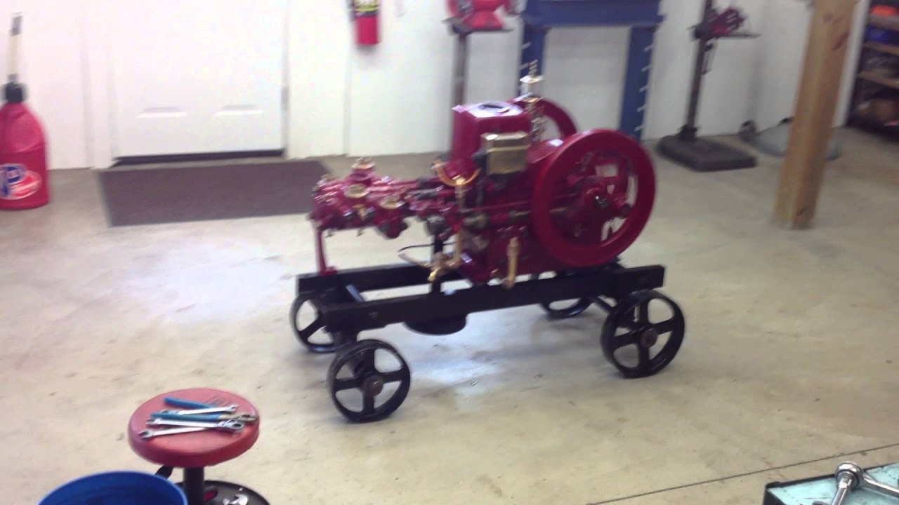 Domestic 2HP Hit Miss Engine. - YouTube