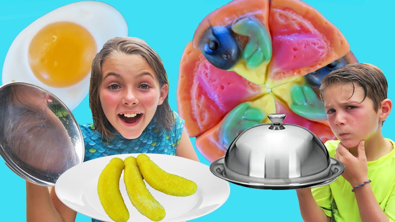 Gummy Food VS Real Food Candy Challenge | Ava and Axel Contest Kids ...