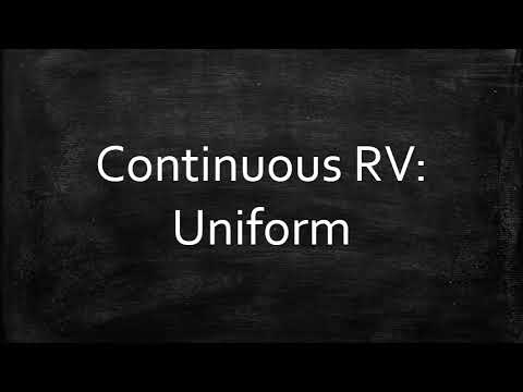 Continuous RV: Uniform - YouTube