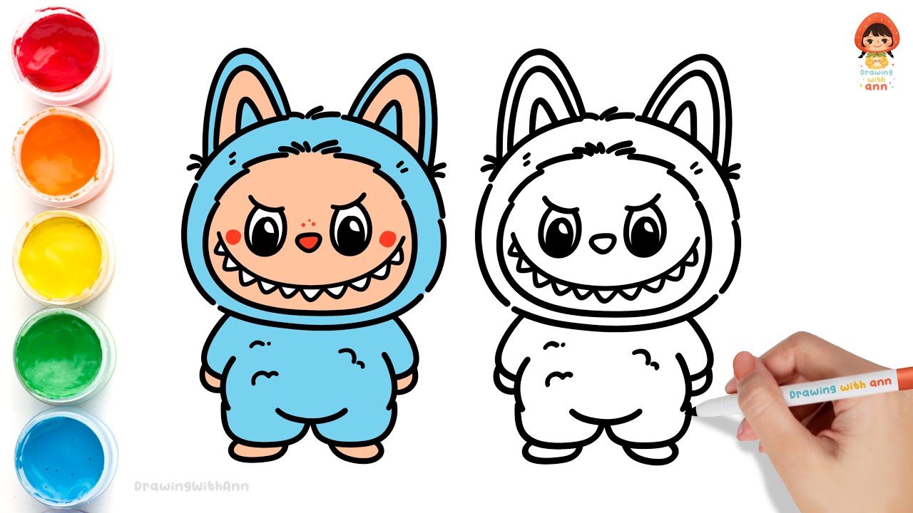 How to Draw Cute Labubu Sticker Step by Step Easy to Follow Drawing ...